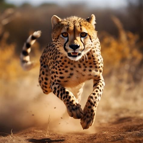 Premium Ai Image Cheeta Running Fleetness