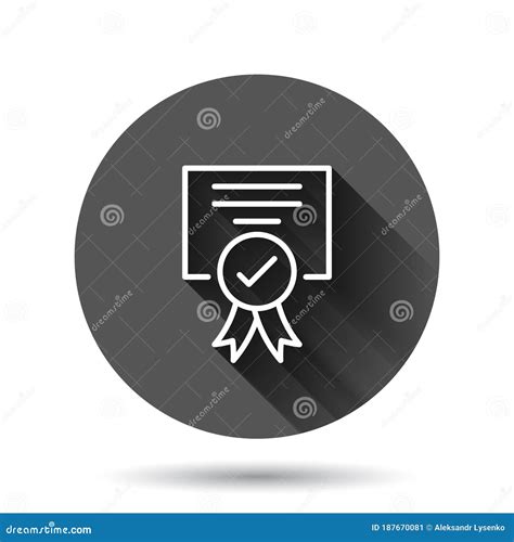 Approve Certificate Icon In Flat Style Document Check Mark Vector