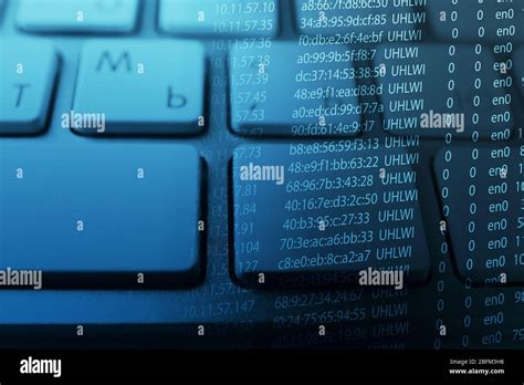 Computer Keyboard With Program Code Stock Photo Alamy