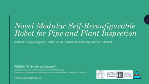 Pdf Novel Modular Self Reconfigurable Robot For Pipe And Plant Inspection