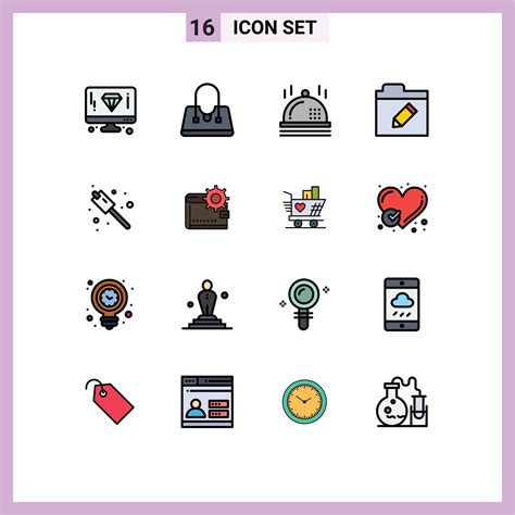 Set Of 16 Modern Ui Icons Symbols Signs For Cash Sweets Christmas Marshmallow Rename Editable