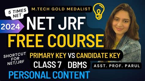 Primary Key Vs Candidate Key In Dbms Class 7 Net Jrf Youtube