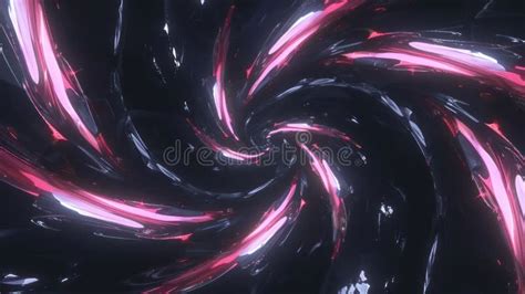 A Swirling Vortex Of Glossy Black And Pink Elements Creating A Dynamic Abstract Visual Effect