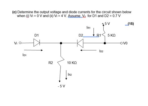 solved c determine the output voltage and diode currents