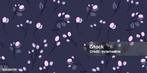 완벽 한 창조적 인 보라색 열매 가지 방울 진한 파란색 배경에 점 패턴 벡터 손 그리기 스케치입니다 패션 직물 벽지를 위한 디자인 가리기에 대한 스톡 벡터 아트 및 기타