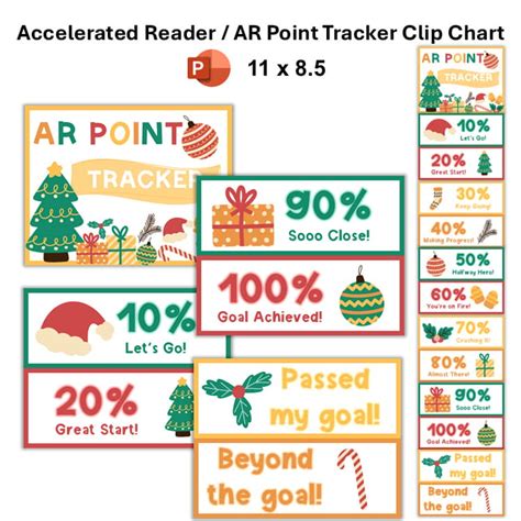 Accelerated Reader Ar Point Tracker Clip Chart Cute Christmas