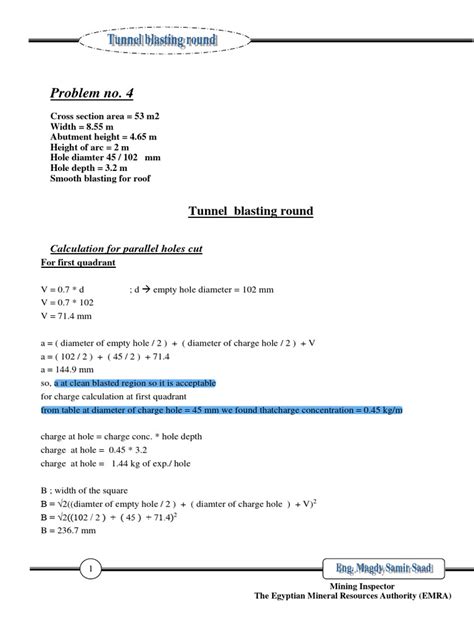 Tunnel Blasting Design Pdf