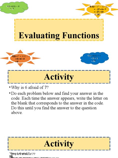 Evaluating Functions Pdf Function Mathematics Mathematical Analysis