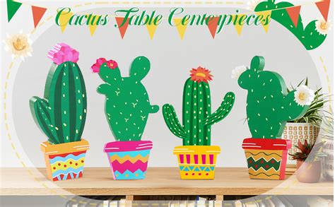 4pcs Cactus Party Decorations Cinco De Mayo Mexican Table