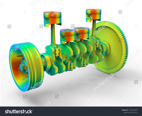 3d Rendering Crank Shaft Finite Element ภาพประกอบสต็อก 1378742879 Shutterstock