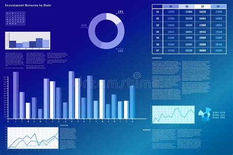 Business Interface With Graphs And Data Stock Illustration