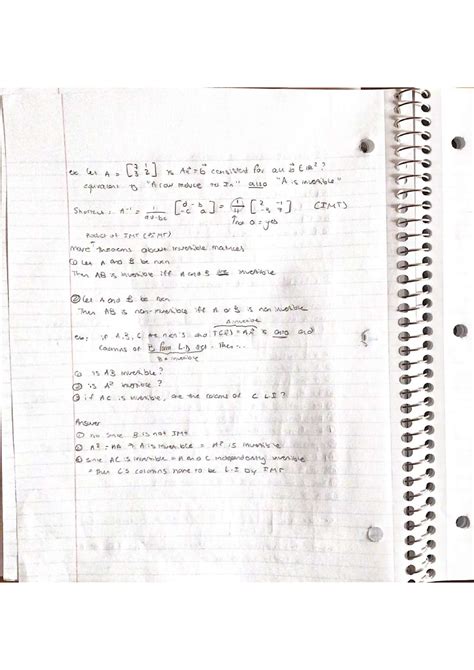 Invertible Matrix Examples Math 251 Studocu