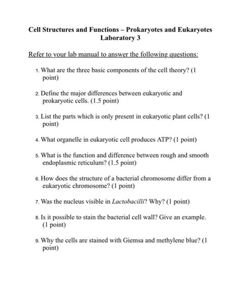 Solved Cell Structures And Functions Prokaryotes And Chegg