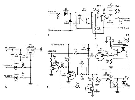 Computer Powered Rs 232 Power Supply Circuit Circuit Diagram
