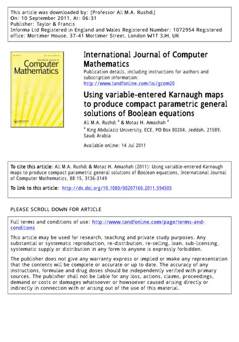 pdf using variable entered karnaugh maps to produce compact