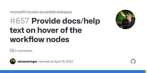 Provide Docshelp Text On Hover Of The Workflow Nodes · Issue 657 · Microsoftvscode