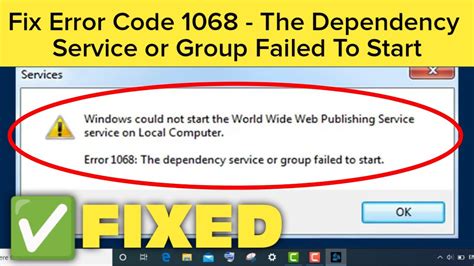 Fix Windows Error Code 1068 On Windows 1087 The Dependency Service