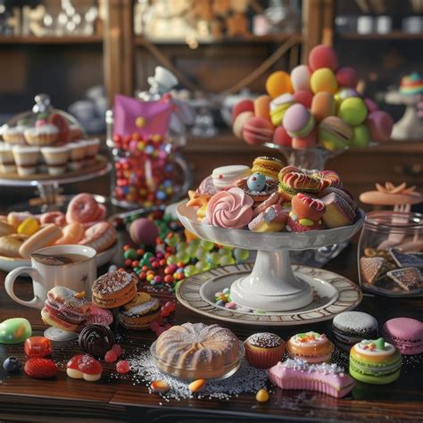 A Table Full Of Different Types Of Candy Including Candy And Candy
