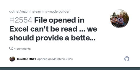 File Opened In Excel Can T Be Read We Should Provide A Better Error