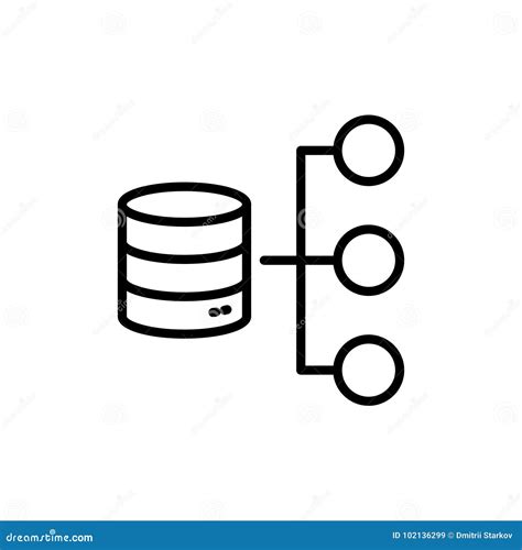Modern Database Line Icon Stock Vector Illustration Of Server 102136299