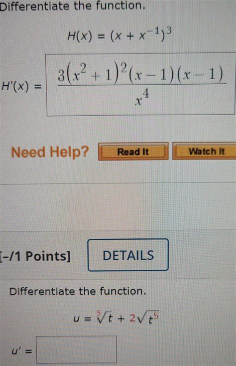 Solved Differentiate The Function