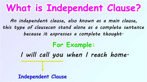 Independent Clause Meaning And Definition With Examples