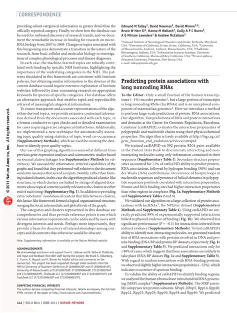 Pdf Predicting Protein Associations With Long Noncoding Rnas