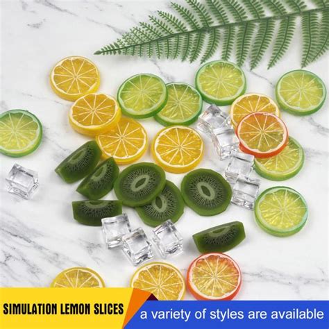 Mini Photography Props Simulation Fruit Slices And Artificial Ice Cubes