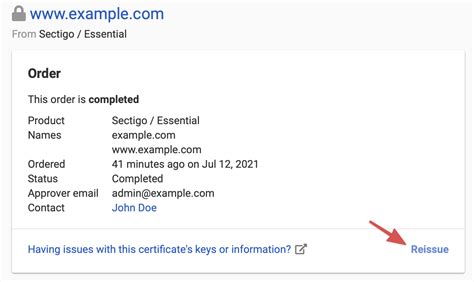 Re Issuing An Ssl Certificate Dnsimple Help