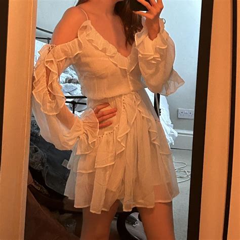 🤍super Cute White Flowy Dress🤍 Never Worn Super Depop