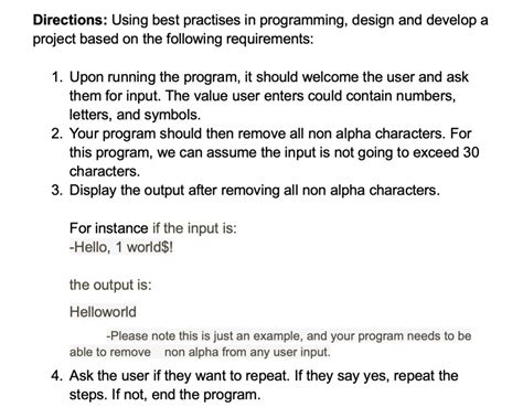 Solved Texts Directions Using Best Practices In Programming Design And Develop A Project
