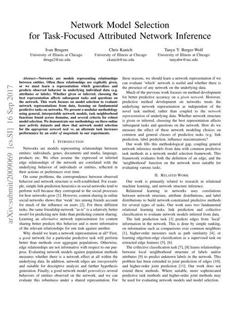 Pdf Network Model Selection For Task Focused Attributed Network Inference