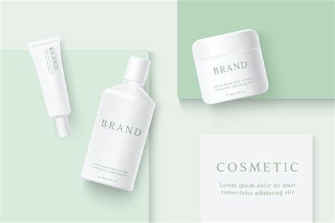 스킨 케어 제품 및 패키지 광고 템플릿은 녹색 배경에 있습니다 포장에 대한 스톡 벡터 아트 및 기타 이미지 포장 3차원 형태 공란 Istock
