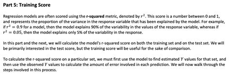 Solved Part 5 Training Score Regression Models Are Often