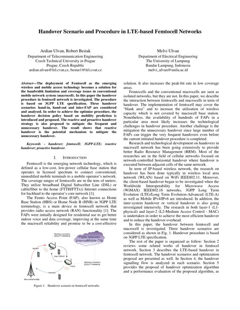 Pdf Handover Scenario And Procedure In Lte Based Femtocell Networks