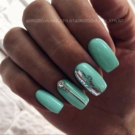 Идеи маникюра летние ногти бирюзовый маникюр Formal Nails Nails Prom Nails