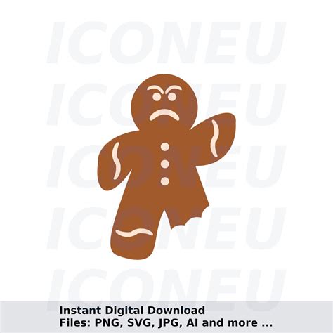 Angry Gingerbread Cookie Svg Instant Digital Download Svg Etsy