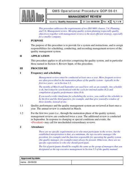 Iso 9001 Sample Procedures Quality Management System Audit