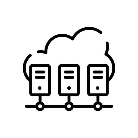 Cloud Data Center Vector Line Icon Cloud Computing Symbol Eps 10 File