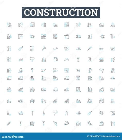 Construction Vector Line Icons Set Build Structure Construct