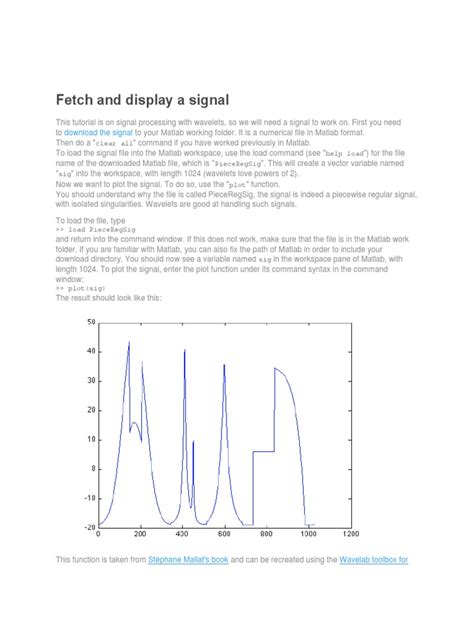 Load And Plot Piecewise Regular Signal Pdf Matlab Variable Computer Science