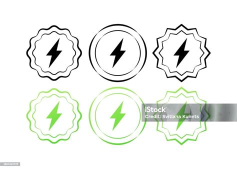 번개 아이콘 다양한 스타일 원형 번개 충전 표시기 디자인 벡터 아이콘 검은색에 대한 스톡 벡터 아트 및 기타 이미지 검은색 공습 권위 Istock