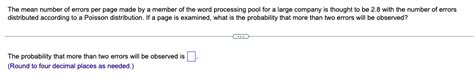 solved the mean number of errors per page made by a member