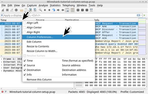 Wireshark Tutorial Changing Your Column Display
