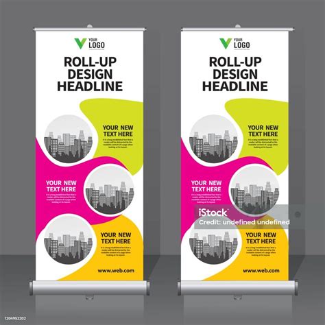 배너 디자인 템플릿 추상적 인 배경 디자인을 끌어 당기기 X 배너 사각형 크기를 롤업합니다 개념에 대한 스톡 벡터 아트 및 기타 이미지 Istock