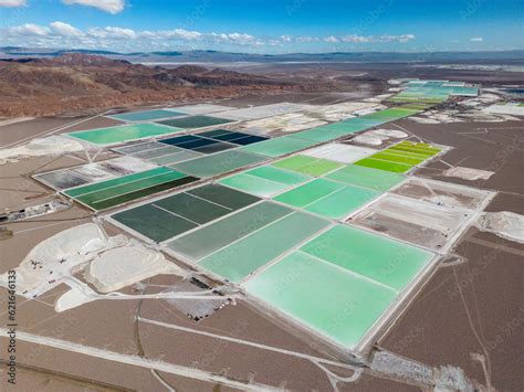 Lithium Fields Evaporation Ponds In The Atacama Desert In Chile