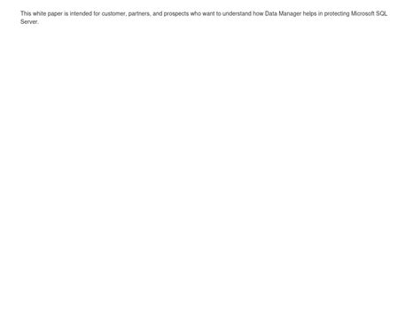 Audience Powerprotect Data Manager Microsoft Sql Database Backup And