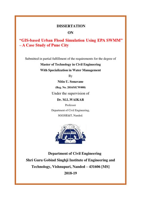 Pdf Gis Based Urban Flood Simulation Using Epas Swmm A Case