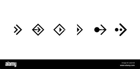 Swipe Right Button Icon Set Application And Social Network Scroll Arrow Pictogram For Web