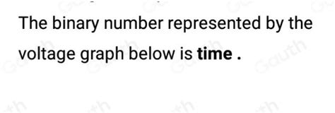 Solved Complete The Sentence The Binary Number Represented By The Voltage Graph Below Is